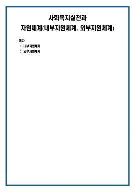 사회복지실천과 자원체계(내부자원체계, 외부자원체계)-1페이지