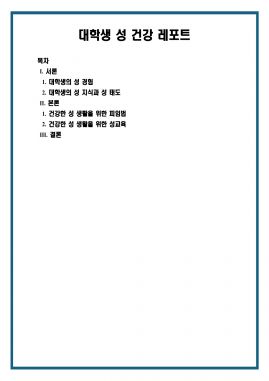 대학생 성 건강 레포트-1페이지