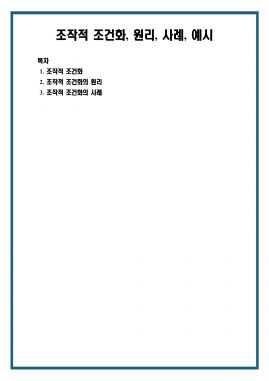 조작적 조건화, 원리, 사례, 예시-1페이지