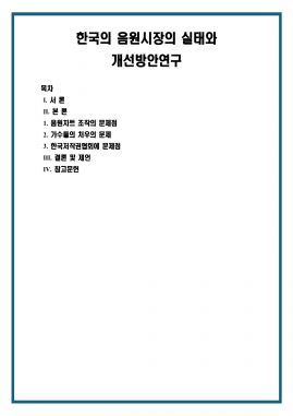 한국의 음원시장의 실태와 개선방안연구-1페이지