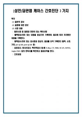 [성인]담관염 케이스 간호진단 2가지-1페이지
