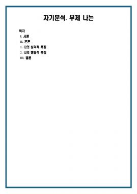 자기분석.  부제 나는-1페이지