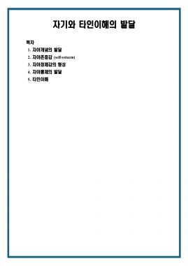 자기와 타인이해의 발달-1페이지