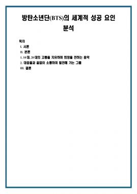 방탄소년단(BTS)의 세계적 성공 요인 분석-1페이지