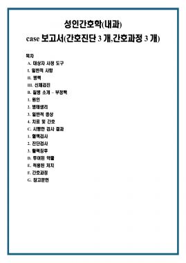 성인간호학(내과) case보고서(간호진단3개,간호과정3개)-1페이지