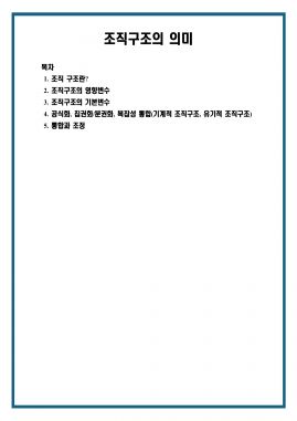 조직구조의 의미-1페이지