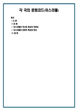 각 국의 문화코드(이스라엘)-1페이지
