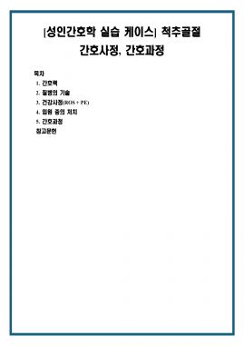 [성인간호학 실습 케이스] 척추골절 간호사정, 간호과정-1페이지