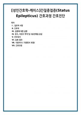 [성인간호학-케이스]간질중첩증(Status Epilepticus) 간호과정 간호진단-1페이지
