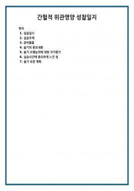 간헐적 위관영양 성찰일지-1페이지