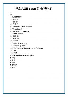 간호 AGE case (간호진단 2)-1페이지
