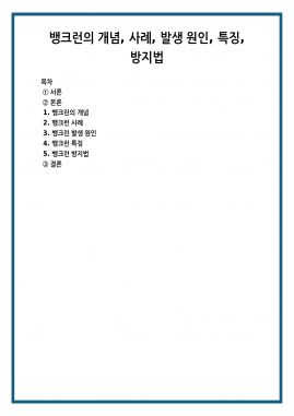 뱅크런의 개념, 사례, 발생 원인, 특징, 방지법-1페이지