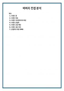 버버리 컨셉 분석-1페이지