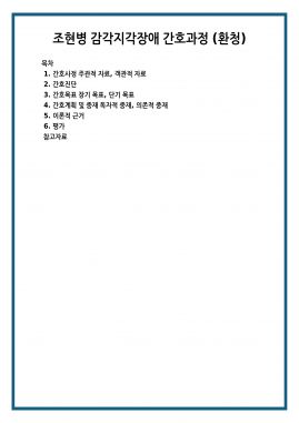 조현병 감각지각장애 간호과정 (환청)-1페이지