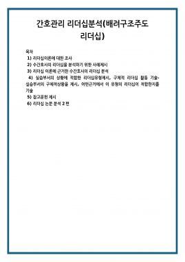 간호관리 리더십분석(배려구조주도 리더십)-1페이지