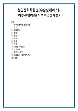 성인간호학실습(수술실케이스)-척추관협착증(척추후궁절제술)-1페이지