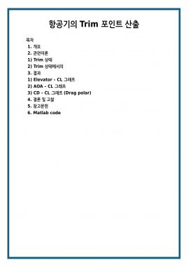 항공기의 Trim 포인트 산출-1페이지