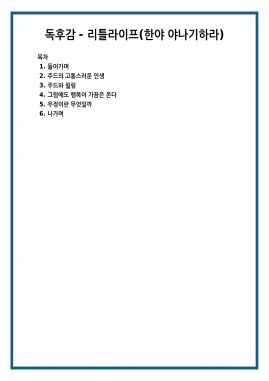 독후감 - 리틀라이프(한야 야나기하라)-1페이지