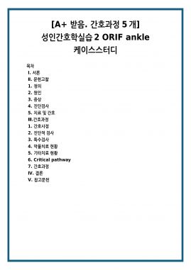 [간호과정 5개]성인간호학실습2 ORIF ankle 케이스스터디-1페이지