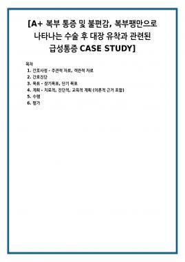 [복부 통증 및 불편감, 복부팽만으로 나타나는 수술 후 대장 유착과 관련된 급성통증 CASE STUDY]-1페이지