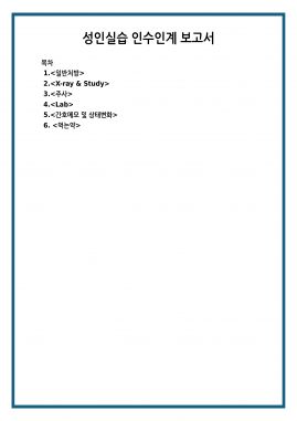 성인실습 인수인계 보고서-1페이지