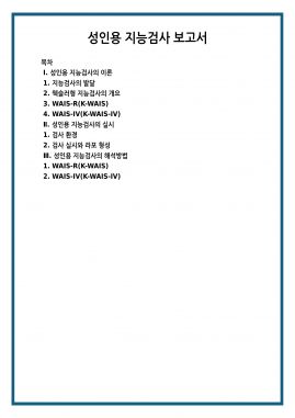 성인용 지능검사 보고서-1페이지