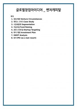 글로벌창업아이디어 _ 벤처캐피탈-1페이지