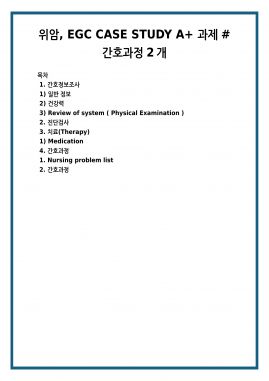 위암, EGC CASE STUDY 과제 간호과정 2개-1페이지