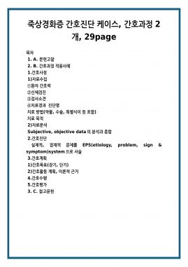 죽상경화증 간호진단 케이스, 간호과정 2개, 29page-1페이지