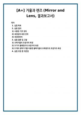 거울과 렌즈 (Mirror and Lens, 결과보고서)-1페이지