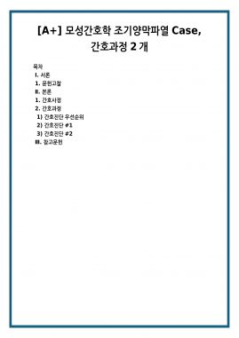 모성간호학 조기양막파열 Case, 간호과정 2개-1페이지