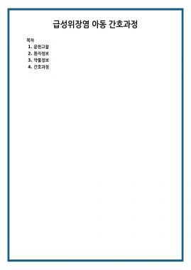 급성위장염 아동 간호과정-1페이지