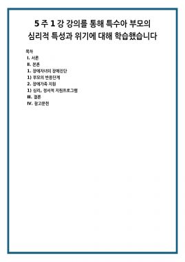 장애자녀의 장애진단과 장애가족 지원-1페이지