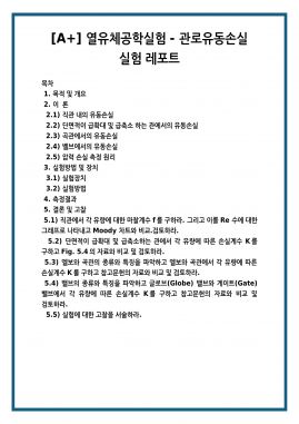 열유체공학실험 - 관로유동손실 실험-1페이지