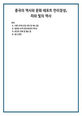 중국의 역사와 문화 레포트 만리장성, 피와 빛의 역사-1페이지