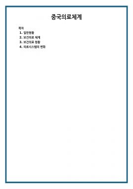 중국의료체계-1페이지