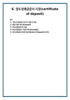 6. 양도성예금증서 시장(certificate of deposit)-1페이지