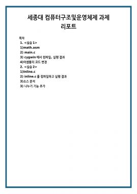 세종대 컴퓨터구조및운영체제 과제 리포트-1페이지