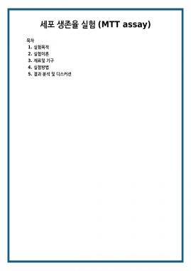 세포 생존율 실험 (MTT assay)-1페이지