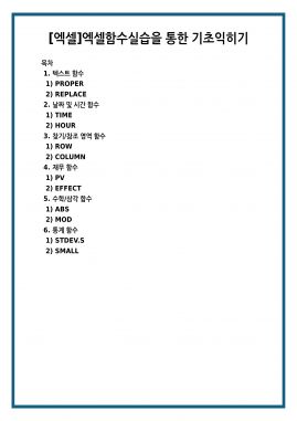 [엑셀]엑셀함수실습을 통한 기초익히기-1페이지