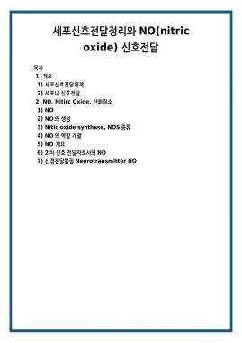 세포신호전달정리와 NO(nitric oxide) 신호전달-1페이지