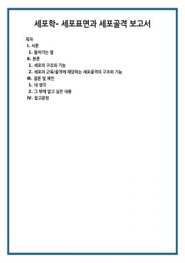 세포학- 세포표면과 세포골격 보고서-1페이지