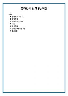 중량법에 의한 Fe정량-1페이지