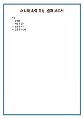 소리의 속력 측정   결과 보고서-1페이지