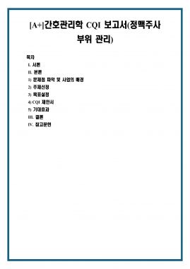 간호관리학 CQI 보고서(정맥주사 부위 관리)-1페이지