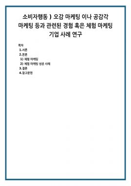 소비자행동 ) 오감 마케팅 이나 공감각 마케팅 등과 관련된 경험 혹은 체험 마케팅 기업 사례 연구-1페이지