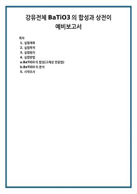 강유전체 BaTiO3의 합성과 상전이 예비보고서-1페이지