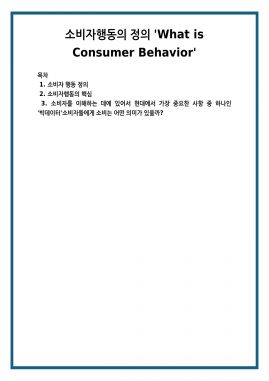 소비자행동의 정의 What is Consumer Behavior-1페이지