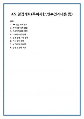 AS 일집계표(특이사항,인수인계내용 등)-1페이지