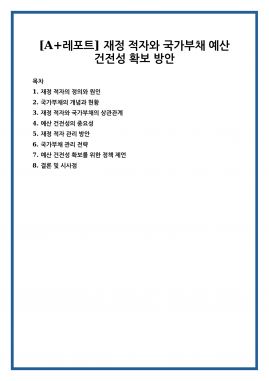 재정 적자와 국가부채 예산 건전성 확보 방안-1페이지